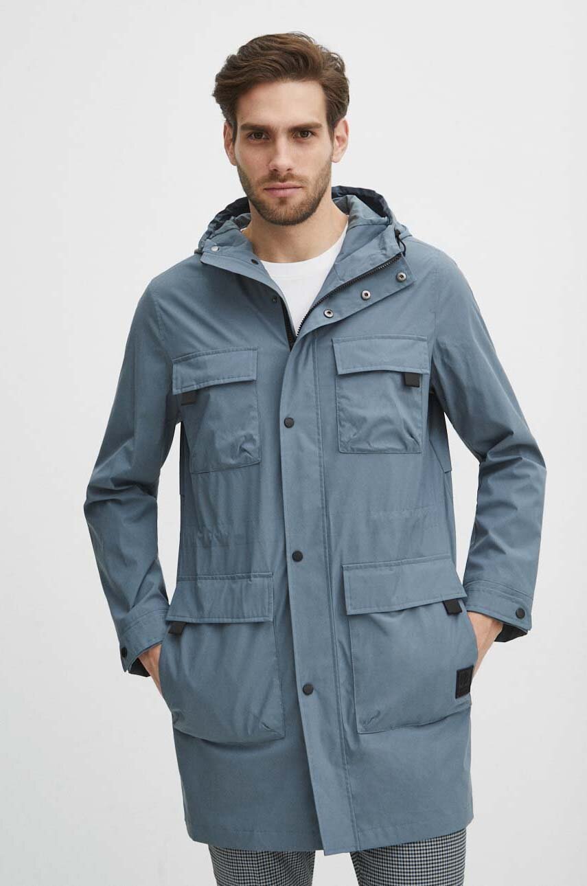 Parka pánská jednobarevná modrá barva, barva modrá - MEDICINE