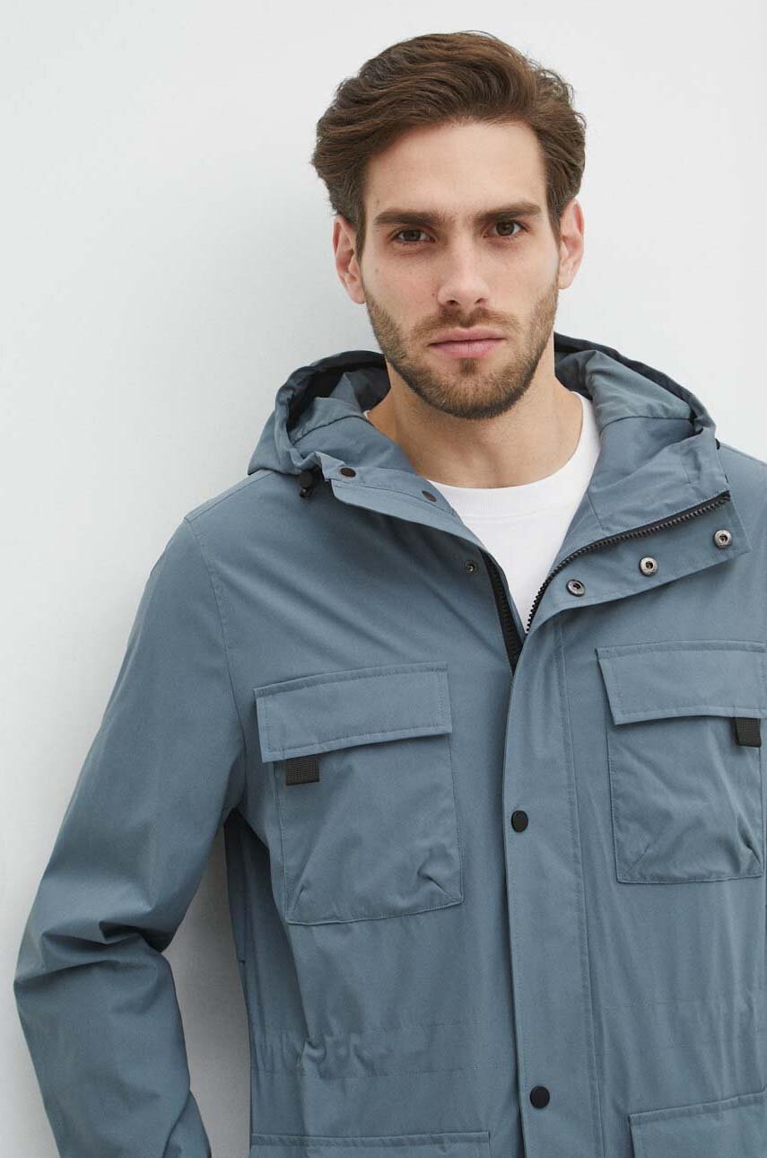 Parka pánská jednobarevná modrá barva, barva modrá - MEDICINE