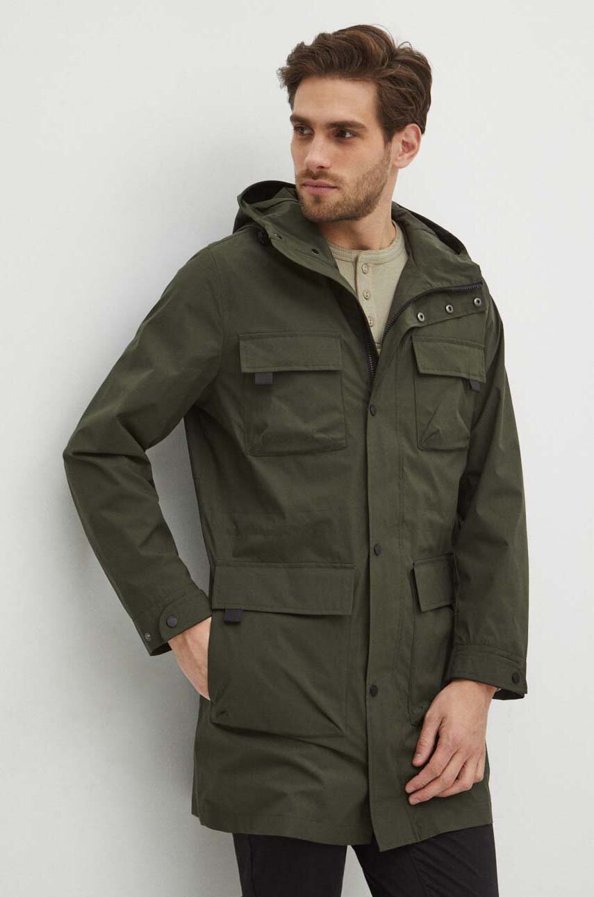 Bunda parka Medicine pánska, zelená farba, prechodná | ANSWEAR.sk
