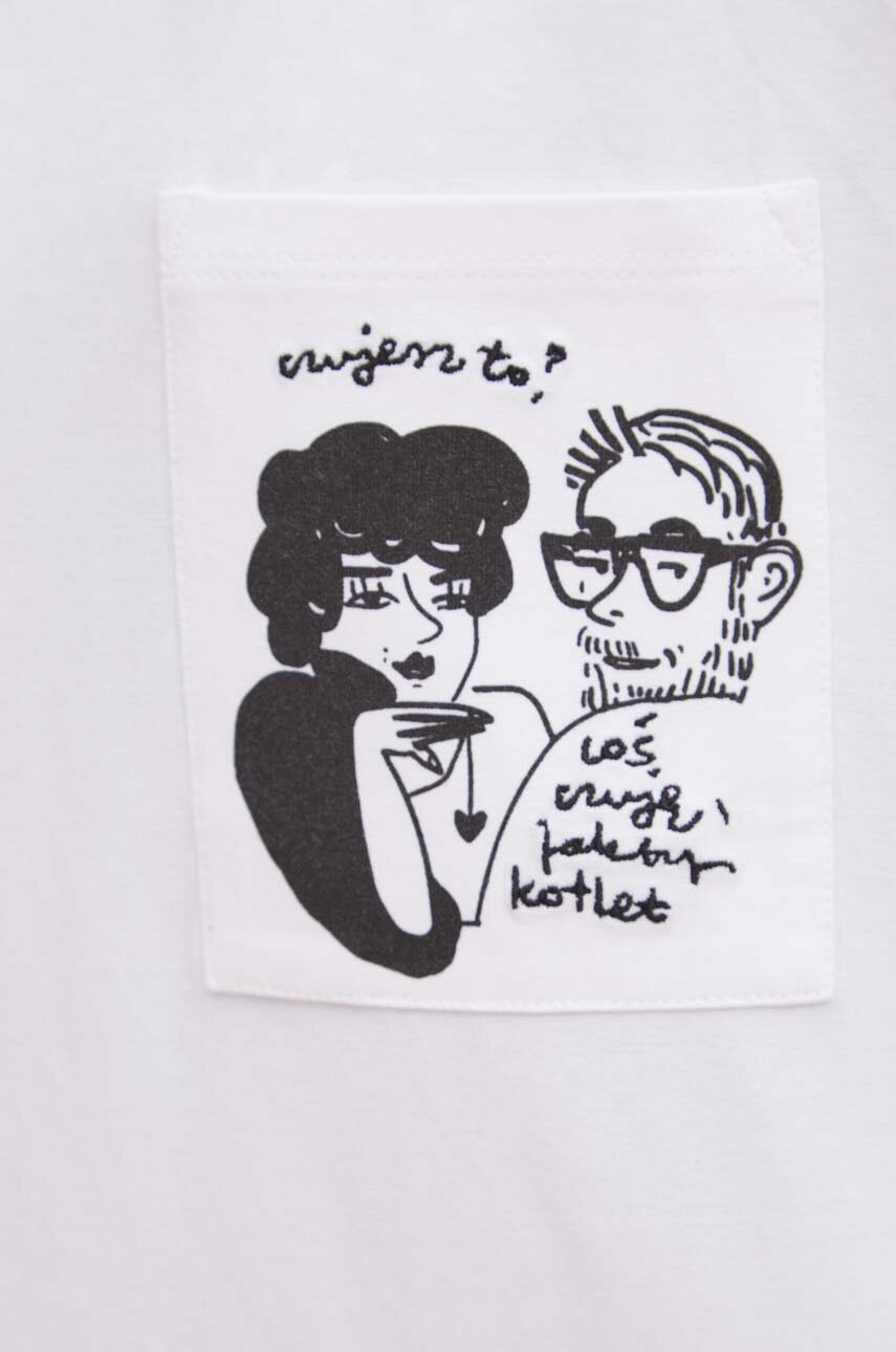 T-shirt bawełniany damski z domieszką elastanu by Magda Danaj ...