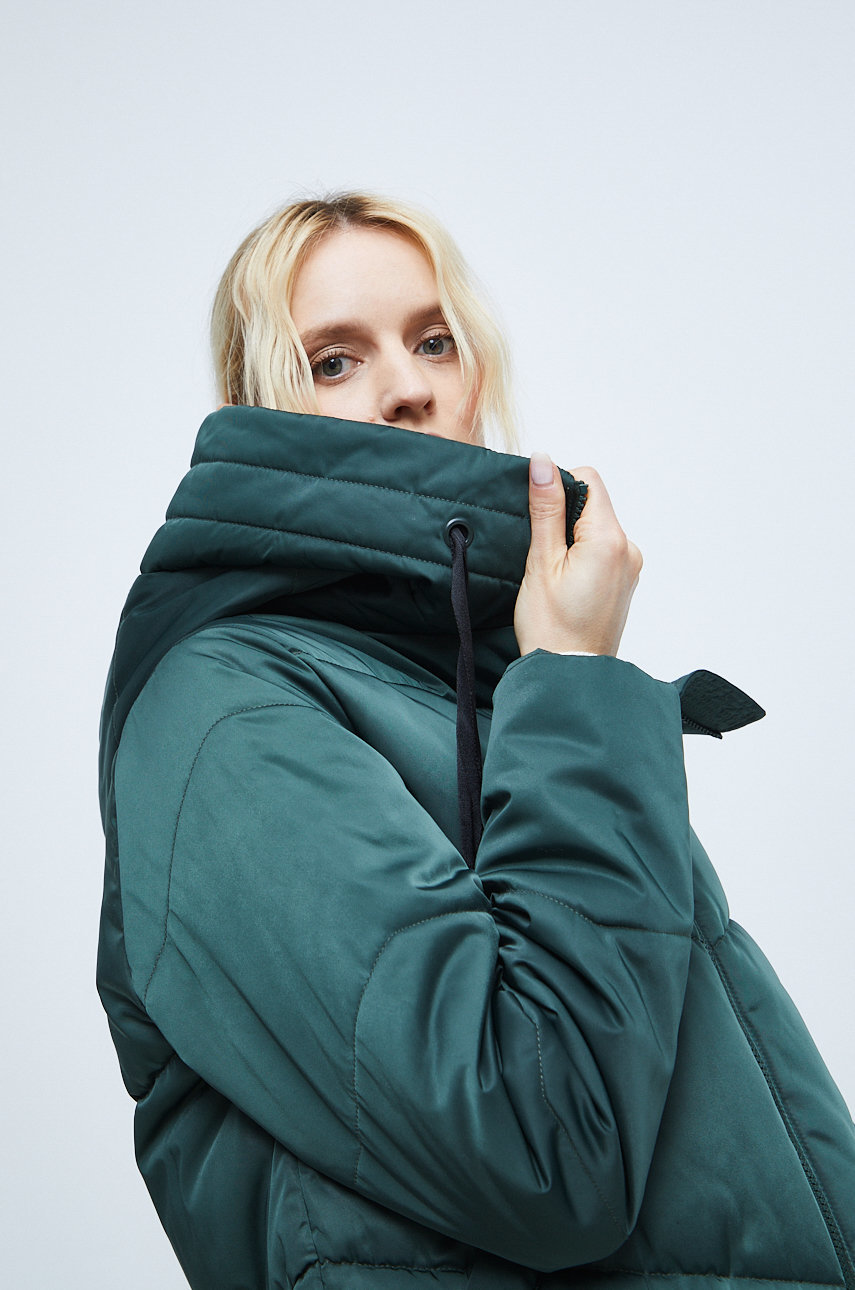 Kabát Medicine dámsky, zelená farba, zimný, | ANSWEAR.sk