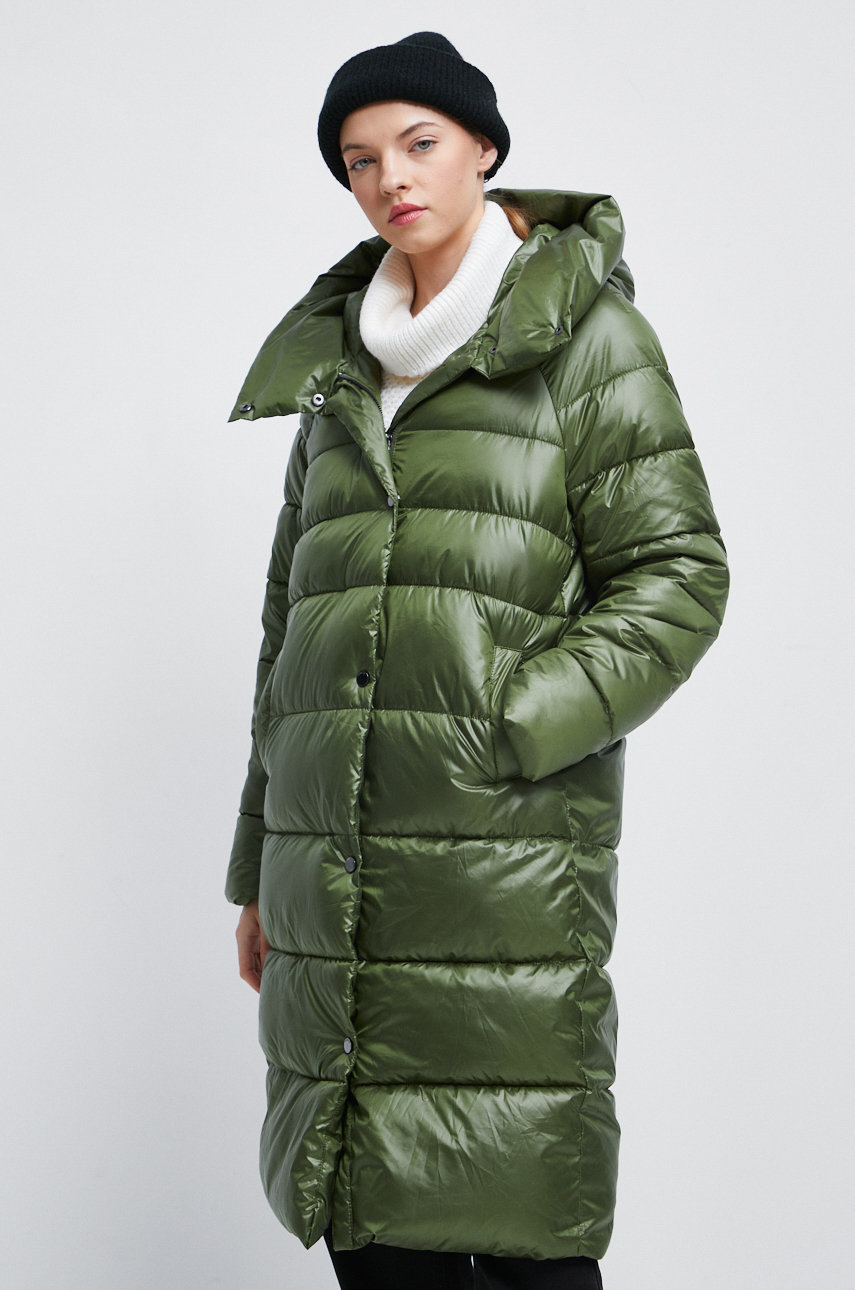 Kabát Medicine dámsky, zelená farba, zimný, | ANSWEAR.sk