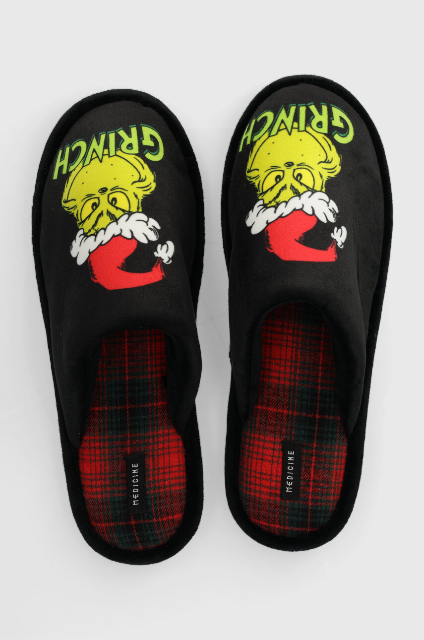 Papuče pánske Grinch čierna farba - MEDICINE
