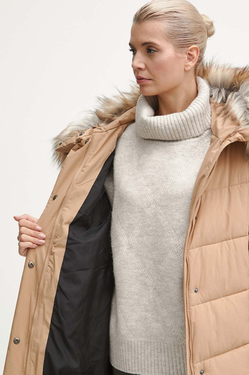 Kabát Medicine dámsky, béžová farba, zimný, oversize | ANSWEAR.sk