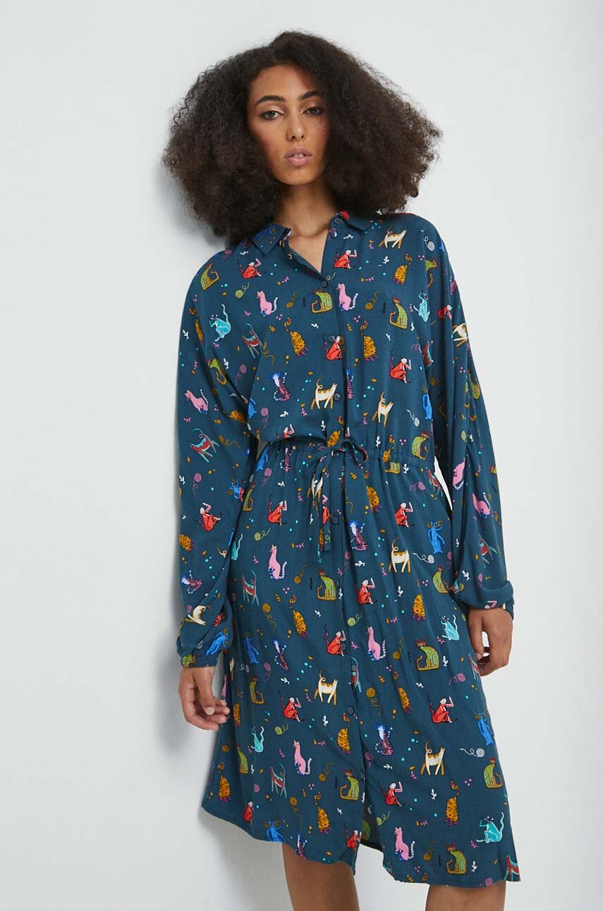 Šaty tyrkysová barva, barva tyrkysová - MEDICINE