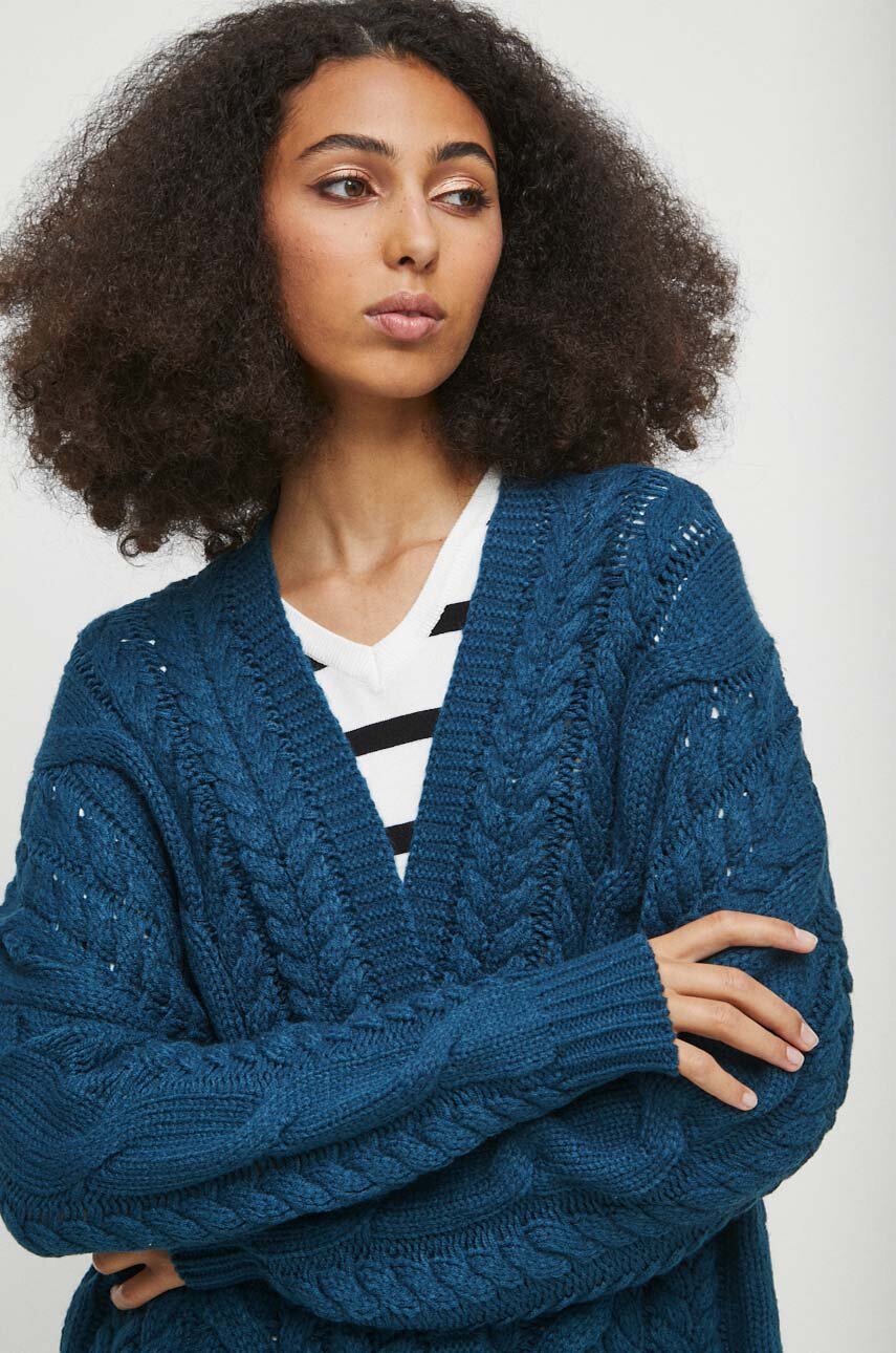 Kardigan dámský tyrkysová barva, barva tyrkysová - MEDICINE