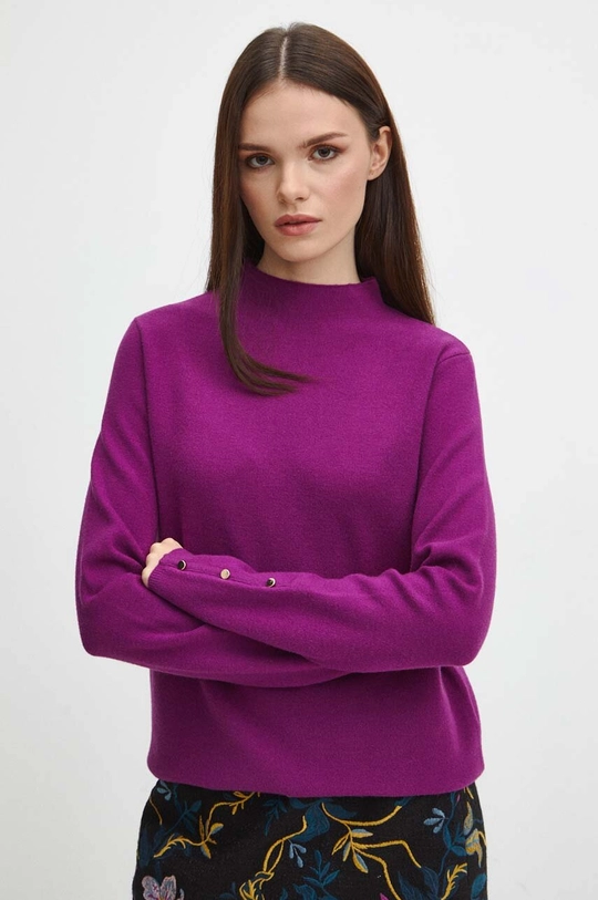 Sweter damski gładki kolor fioletowy | zamów na wearmedicine.com