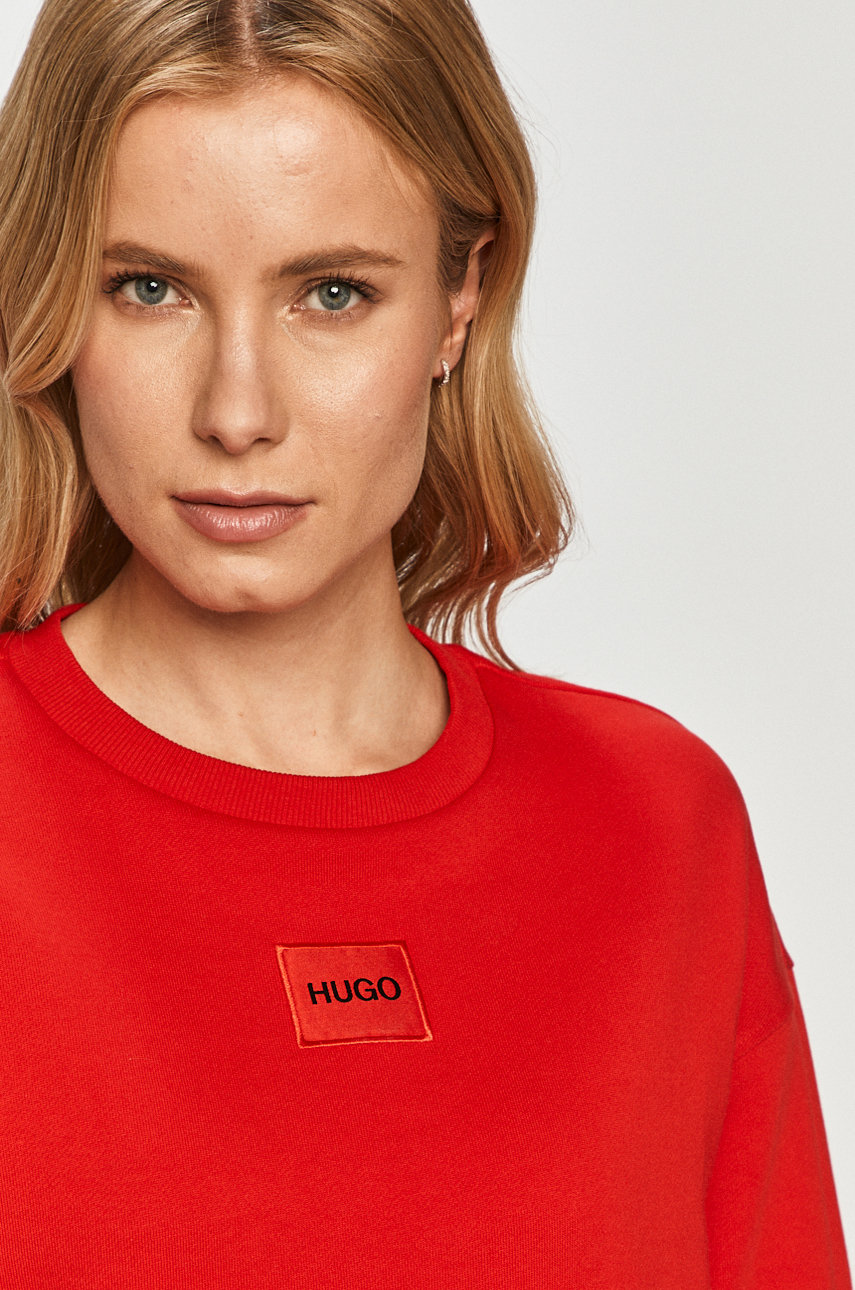 Hugo bluza bawełniana 50455971 damska kolor czerwony gładka 50455971 ...