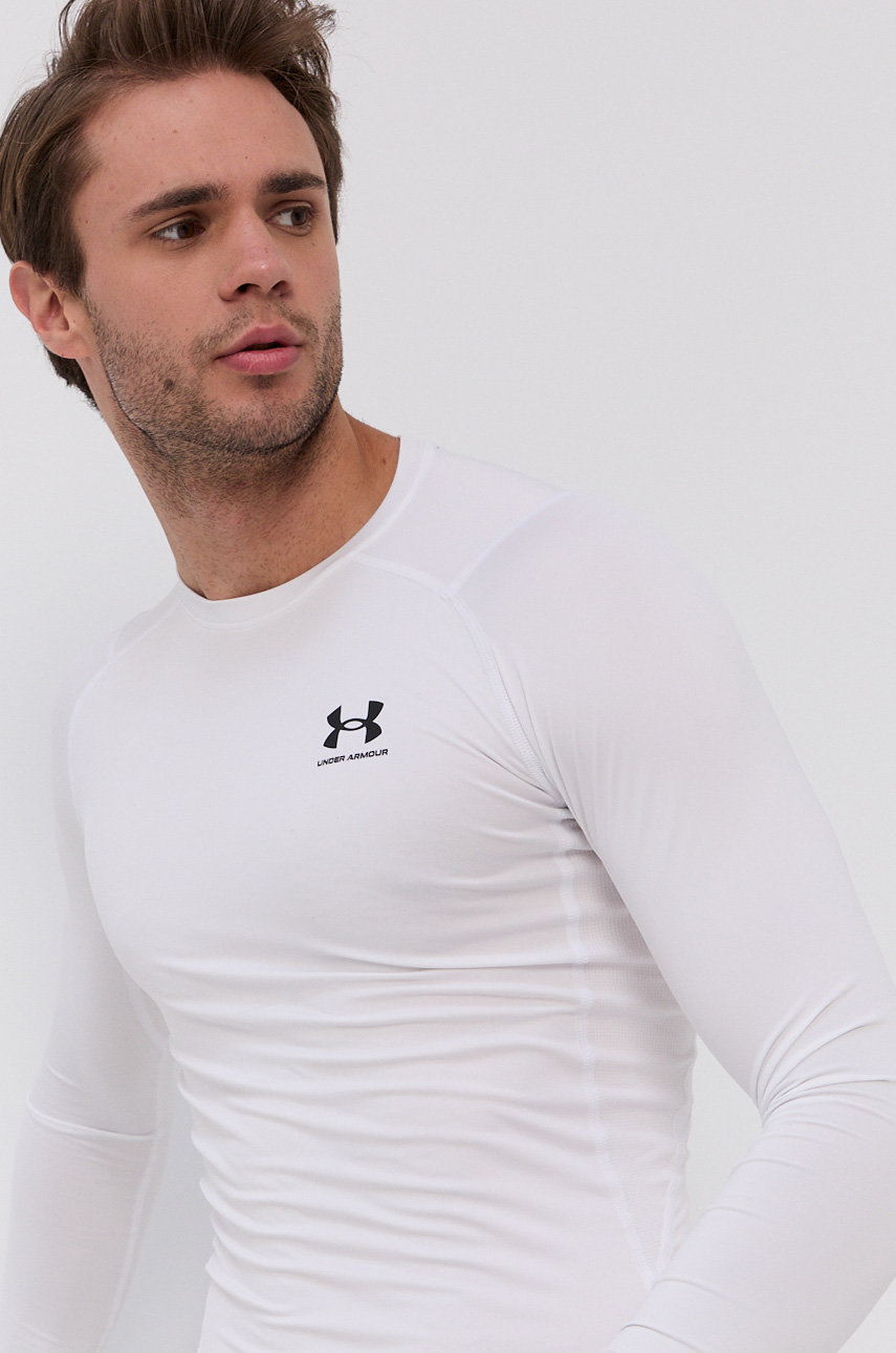 Лонгслив Under Armour 1361524 мужской цвет белый гладкий 1361524-600 ...