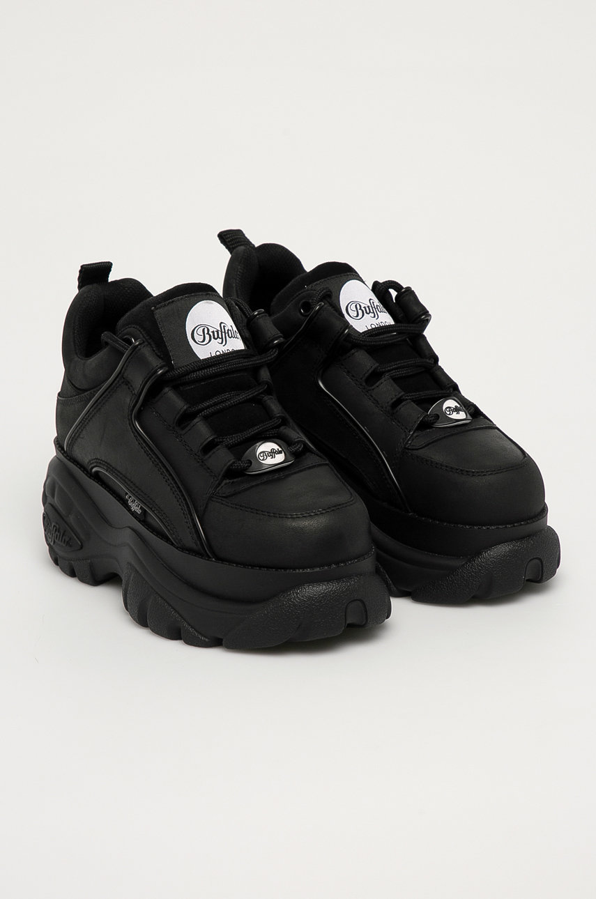 Buffalo Buty skórzane kolor czarny | Answear.com