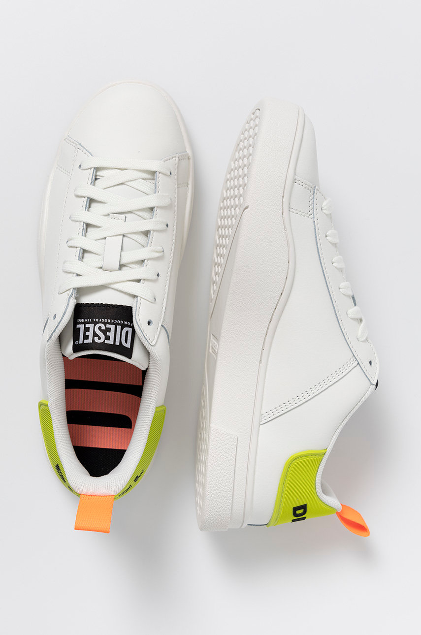 Kožené boty Diesel krémová barva | ANSWEAR.cz