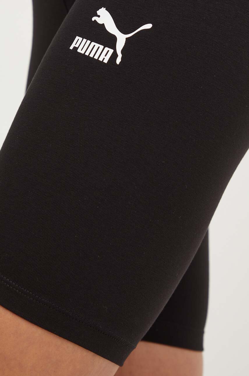 Puma szorty damskie kolor czarny z nadrukiem high waist 530234-01 ...