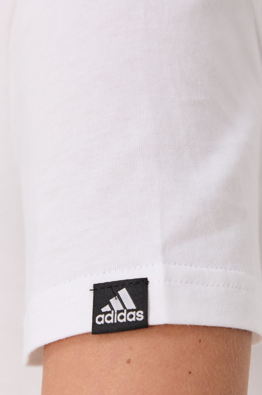 adidas T-shirt bawełniany GL0845, kolor biały | Answear.com