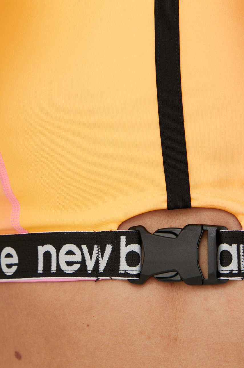 New Balance biustonosz sportowy Shape Shield kolor żółty wzorzysty ...