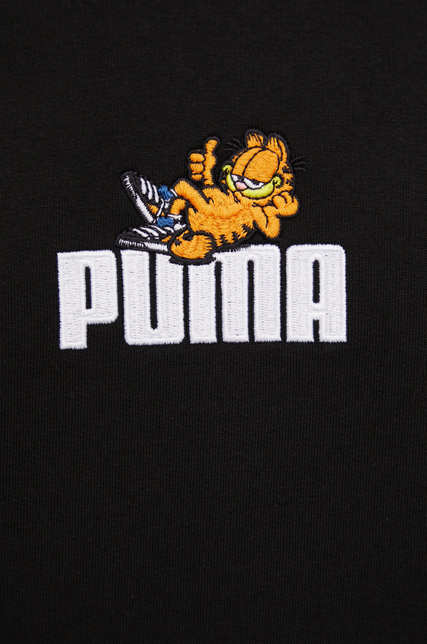 Puma cotton sweatshirt PUMA x GARFIELD men's black color | buy on PRM