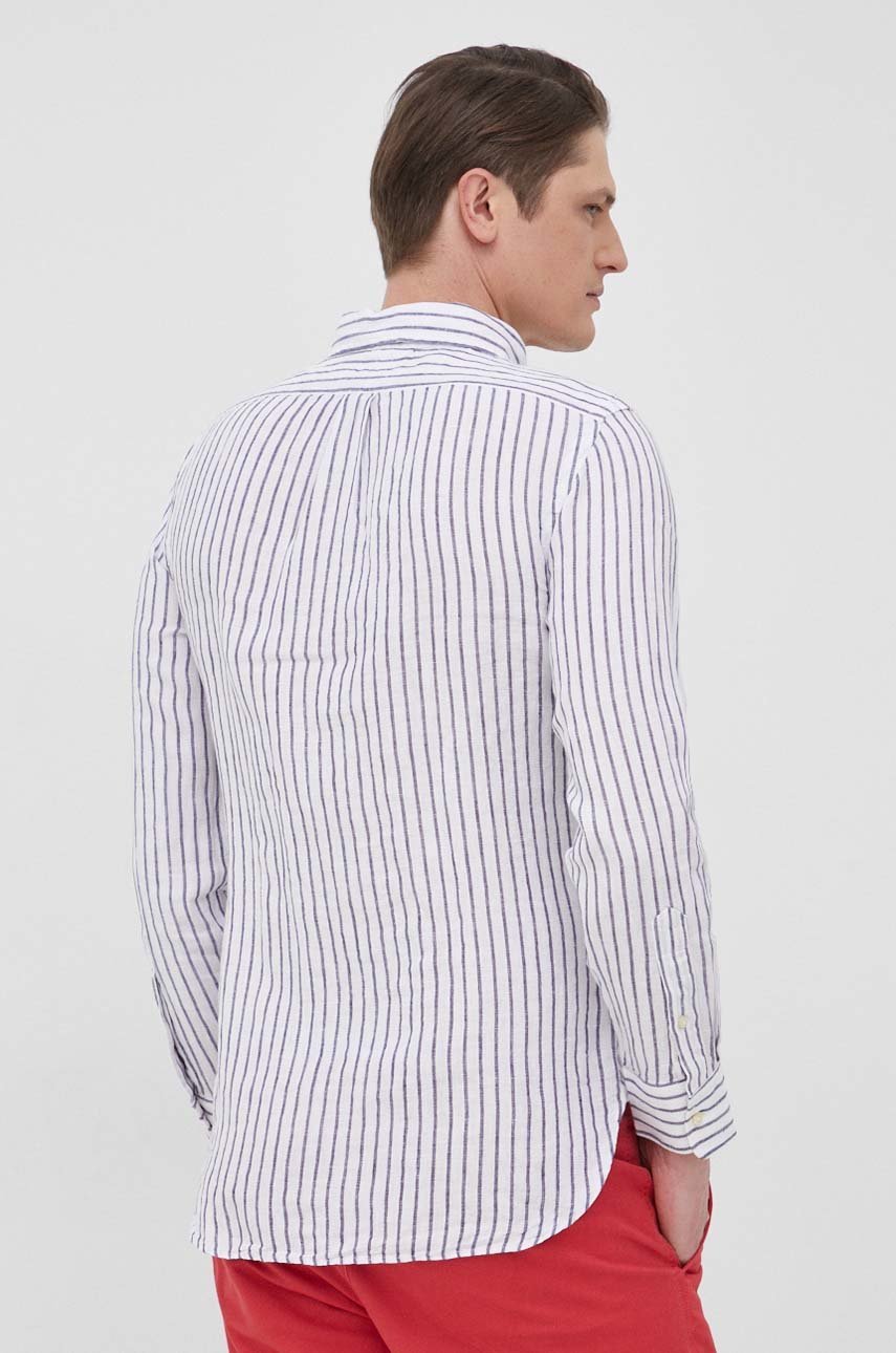 Polo Ralph Lauren len ing férfi, legombolt galléros, fehér, slim ...