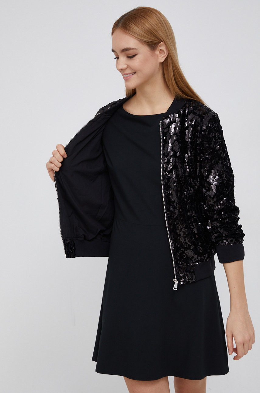 Куртка-бомбер Dkny женская цвет чёрный переходная | ANSWEAR.ua
