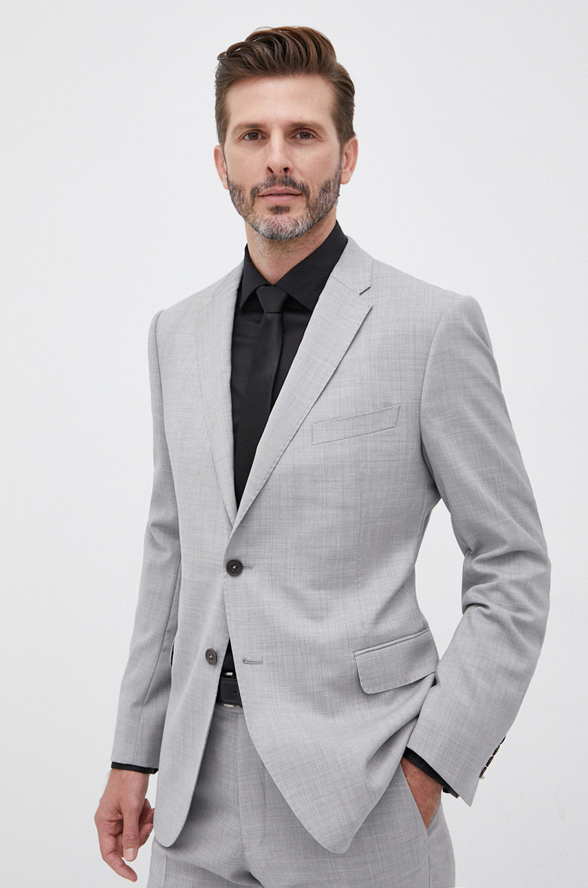 Вовняний костюм Emporio Armani чоловіча колір сірий візерунок | ANSWEAR.ua