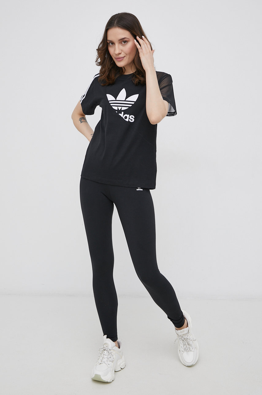 adidas Originals Legginsy Adicolor HD2352 damskie kolor czarny gładkie ...