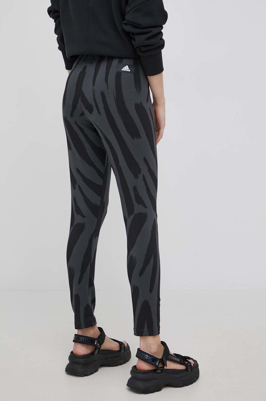 Legíny adidas Performance H67085 dámske, čierna farba, vzorované ...