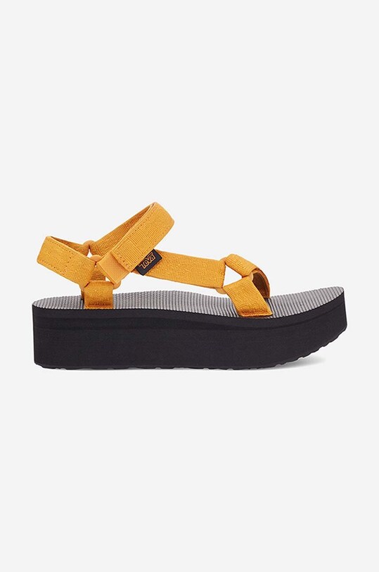 Teva sandals Flatform Universal Vegan women's yellow color at PRM US