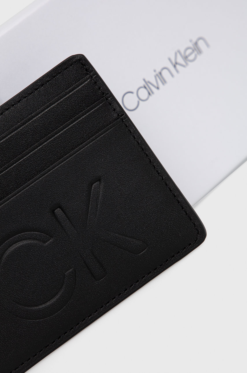 Кожаный кошелек Calvin Klein мужской цвет чёрный | ANSWEAR.ua