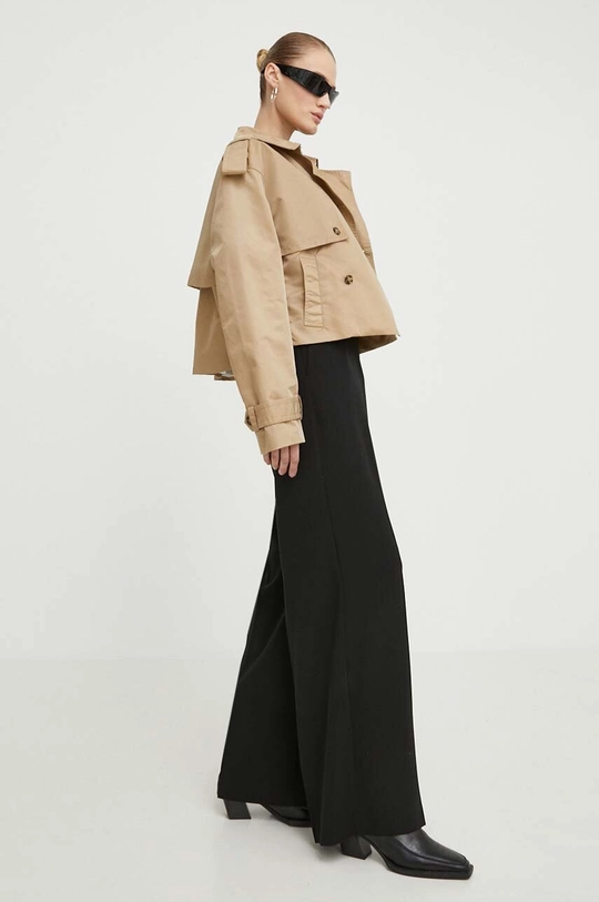 Samsoe Samsoe spodnie Collot damskie kolor czarny szerokie high waist ...