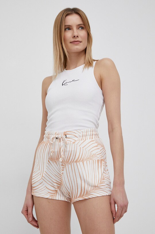 Шорты Roxy женские цвет бежевый с узором высокая посадка | ANSWEAR.ua