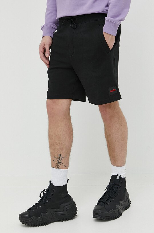 HUGO szorty bawełniane kolor czarny 50466196 | Answear.com