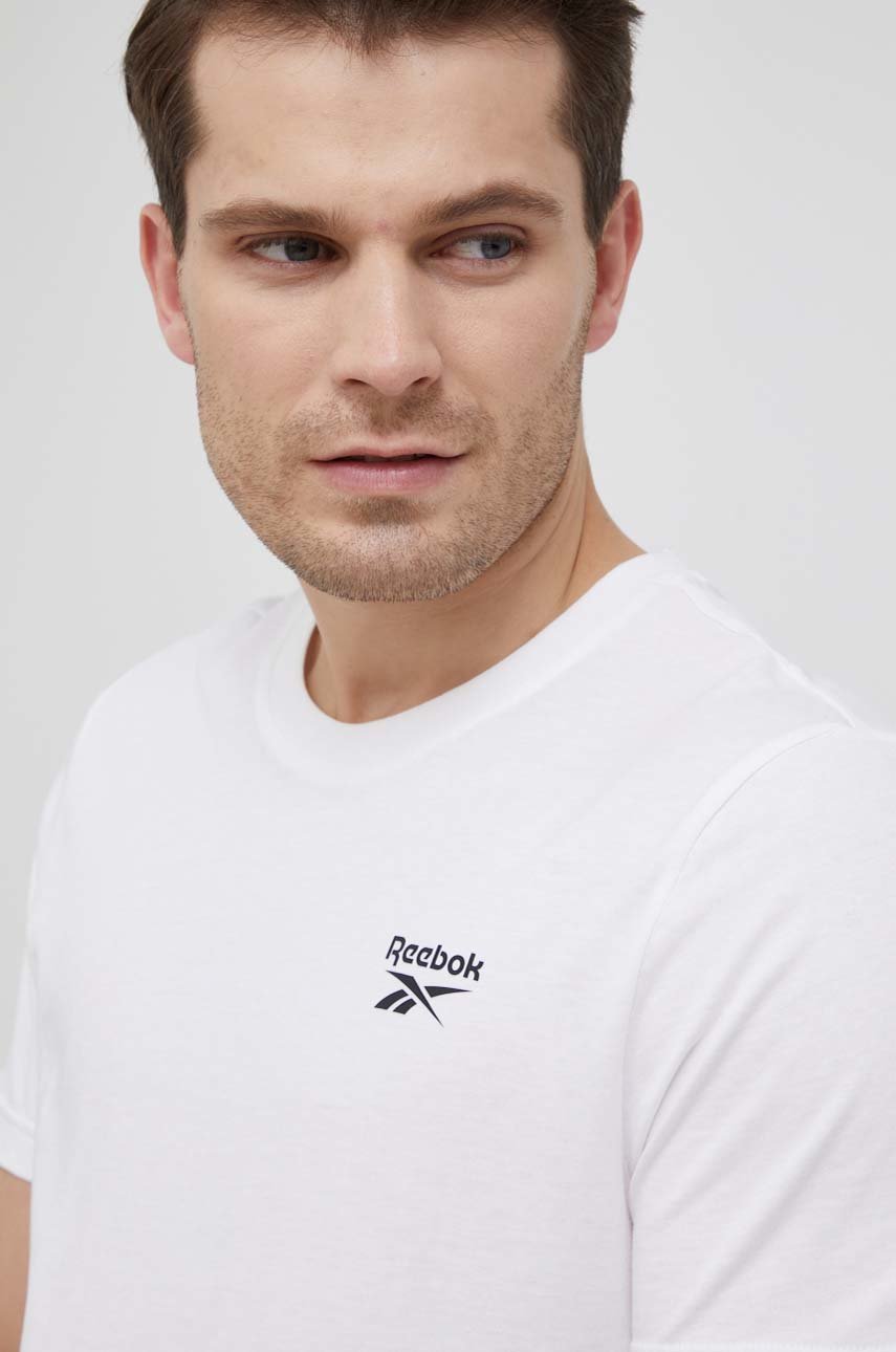 Reebok t-shirt bawełniany IDENTITY kolor biały z nadrukiem HG4443 ...