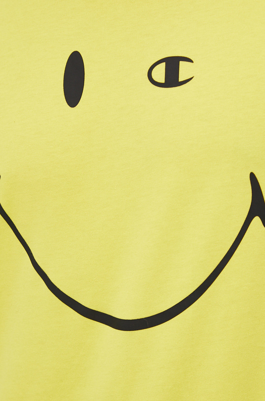 Champion t-shirt bawełniany CHAMPION X SMILEY 218226 kolor żółty z ...