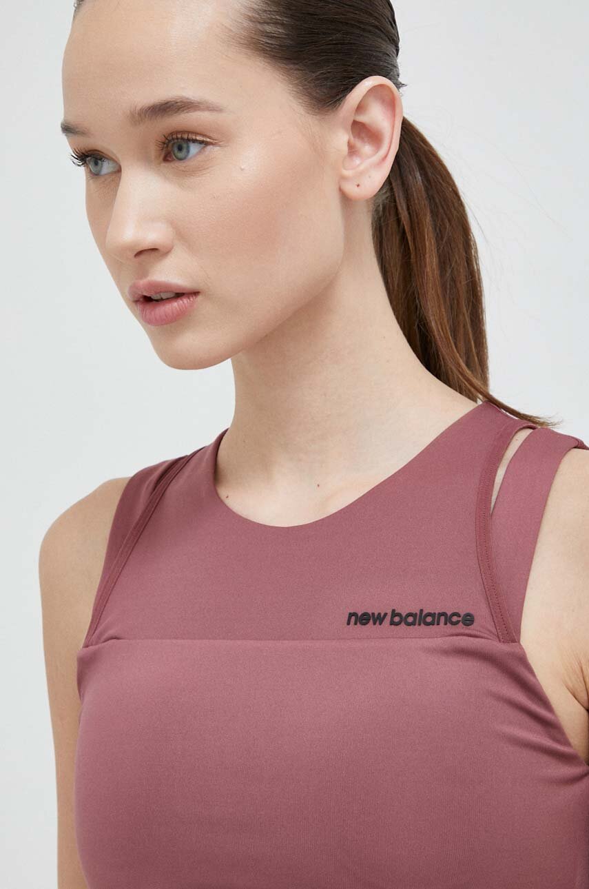 New Balance biustonosz sportowy Shape Shield kolor różowy gładki ...
