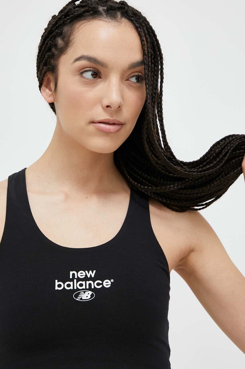 New Balance sports bra Essentials Reimagined black color at PRM US