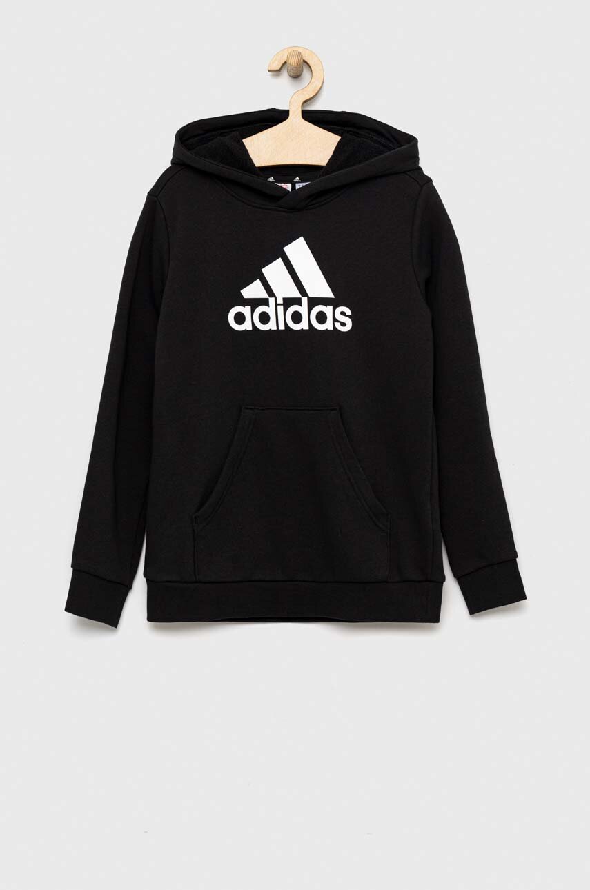 adidas bluza dziecięca U BL kolor czarny z kapturem wzorzysta | Answear.com