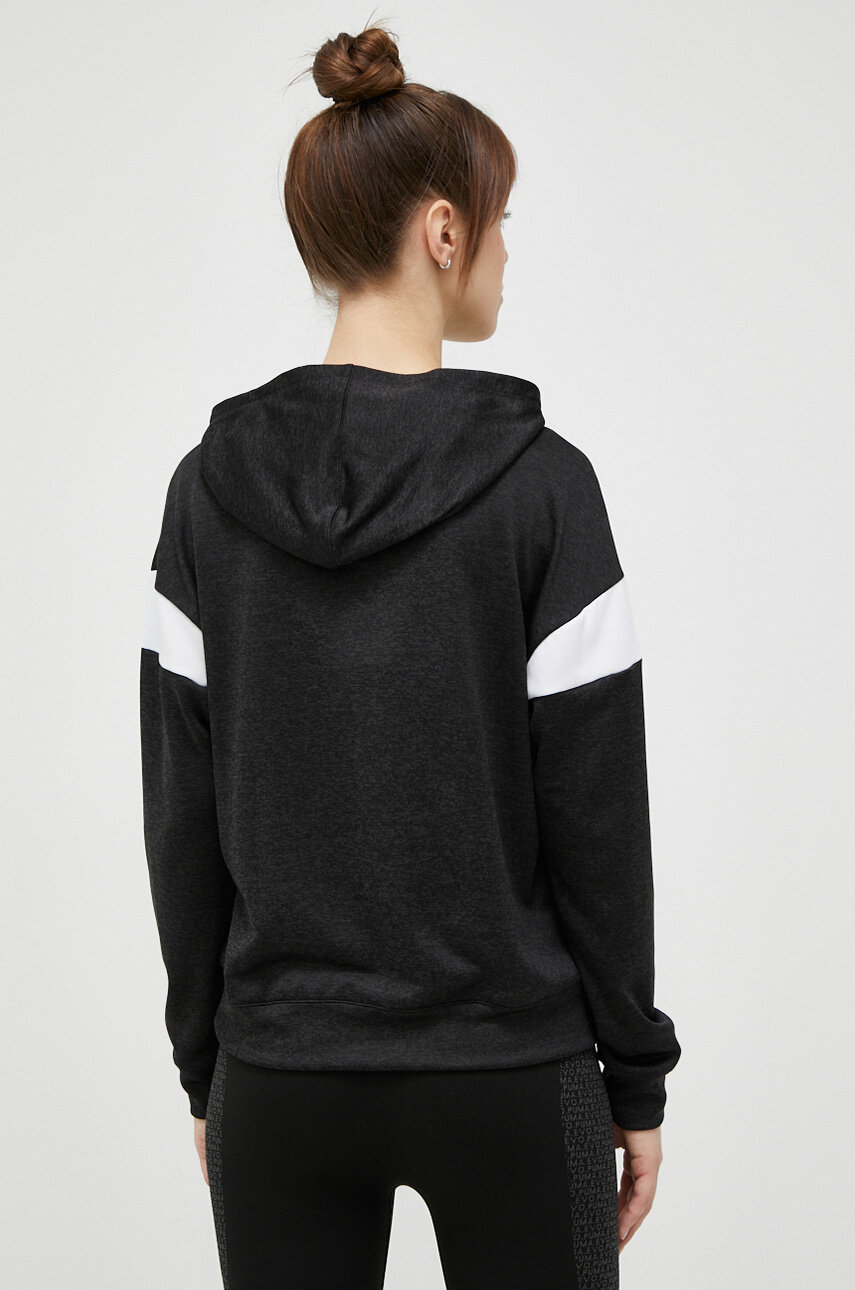 Puma bluza treningowa Fit Tech kolor czarny z kapturem wzorzysta ...