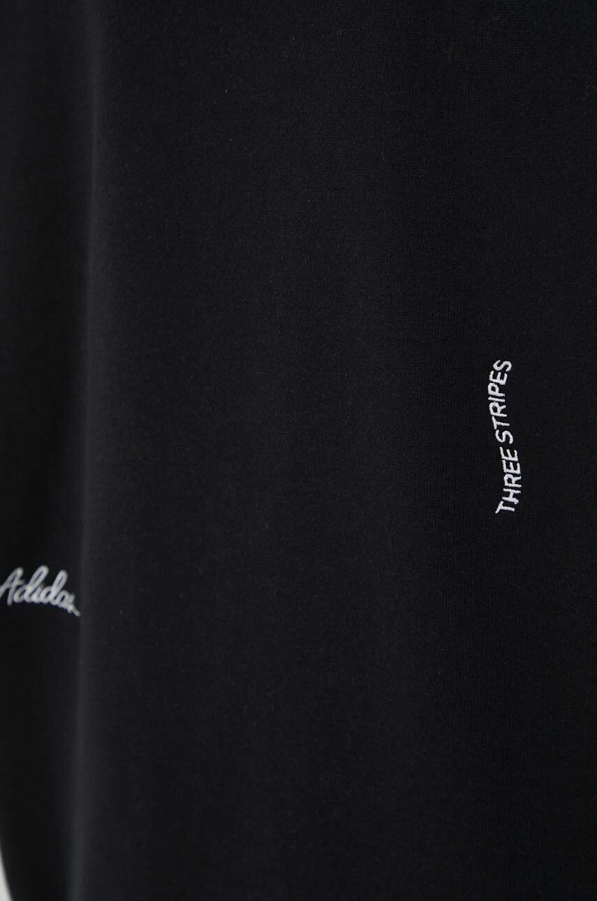 Бавовняна кофта adidas жіноча колір чорний з капюшоном з аплікацією ...