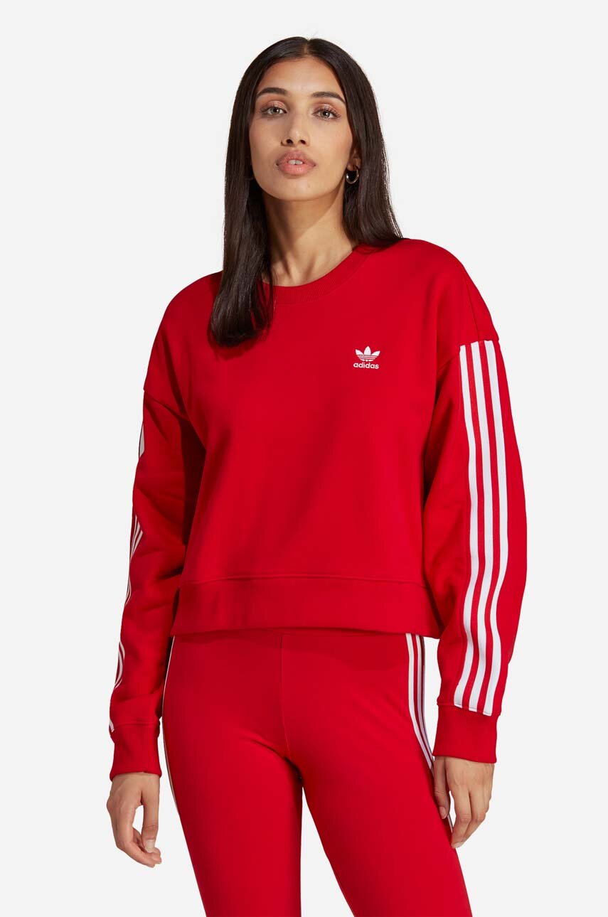 adidas Originals cotton sweatshirt 3-Stripes Cropped Sweatshirt women's ...