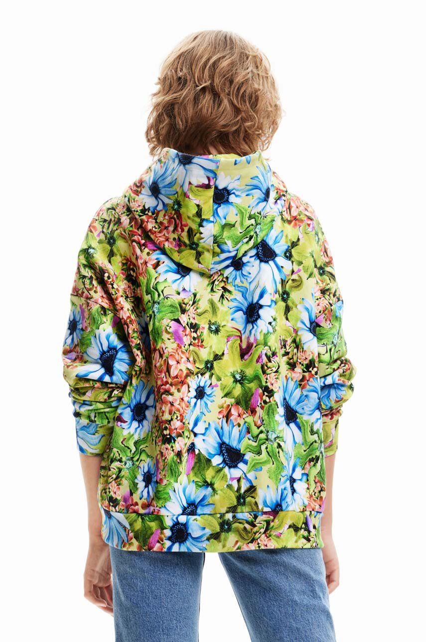 Desigual bluza damska z kapturem wzorzysta | Answear.com