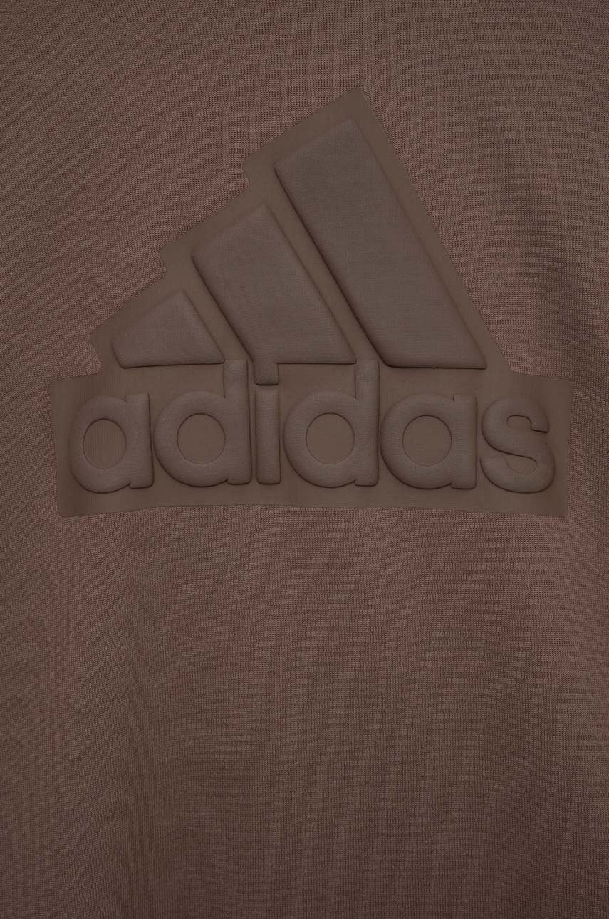 adidas bluza dziecięca U FI kolor brązowy z kapturem z aplikacją ...