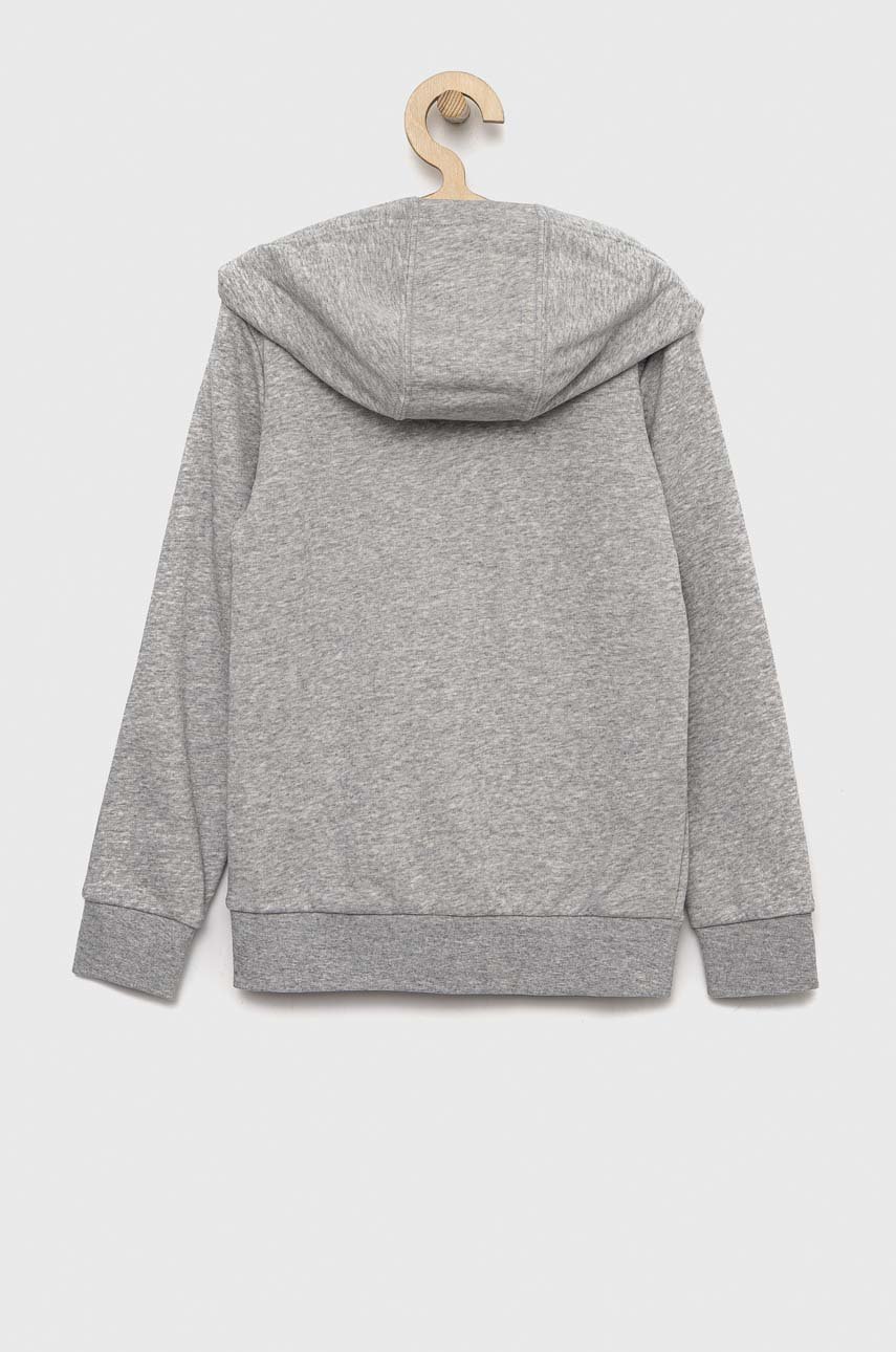 Detská mikina adidas U BL šedá farba, s kapucňou, s potlačou | ANSWEAR.sk