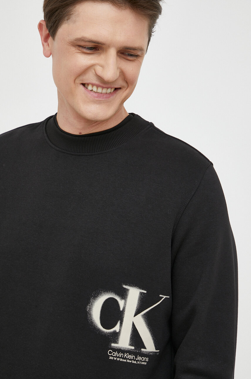 Кофта Calvin Klein Jeans чоловіча колір чорний з принтом | ANSWEAR.ua