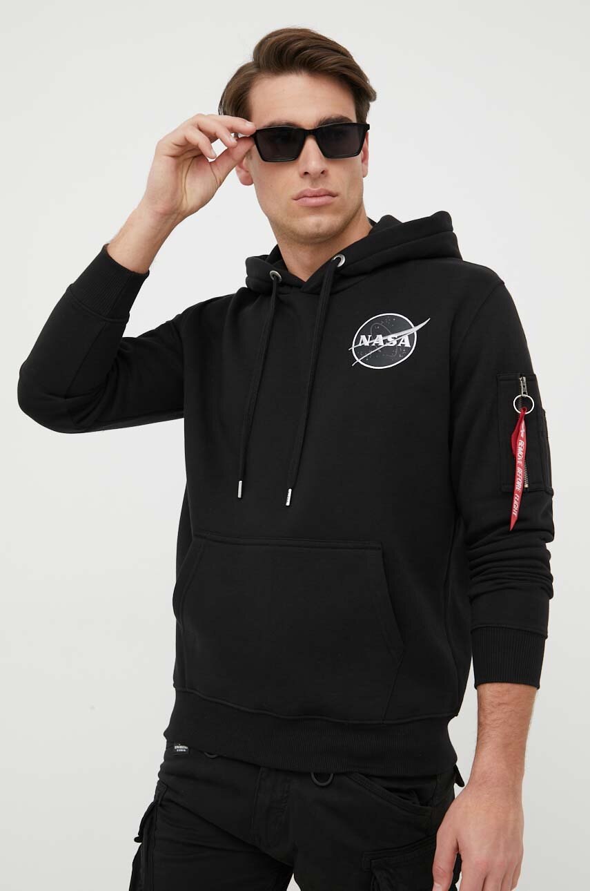 Alpha Industries bluza Dark Side Hoody męska kolor czarny z kapturem z ...