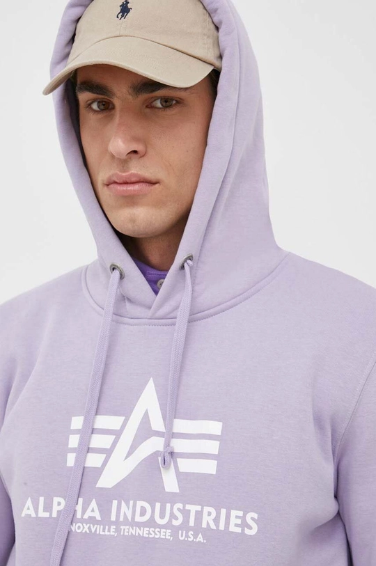 Alpha Industries felső lila, férfi, nyomott mintás, kapucnis | ANSWEAR.hu