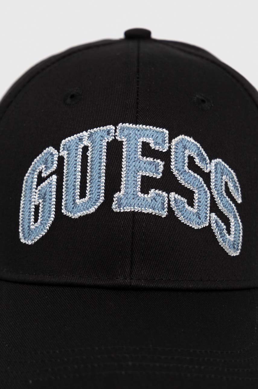 Kapa sa šiltom Guess boja: crna, s aplikacijom | ANSWEAR.hr