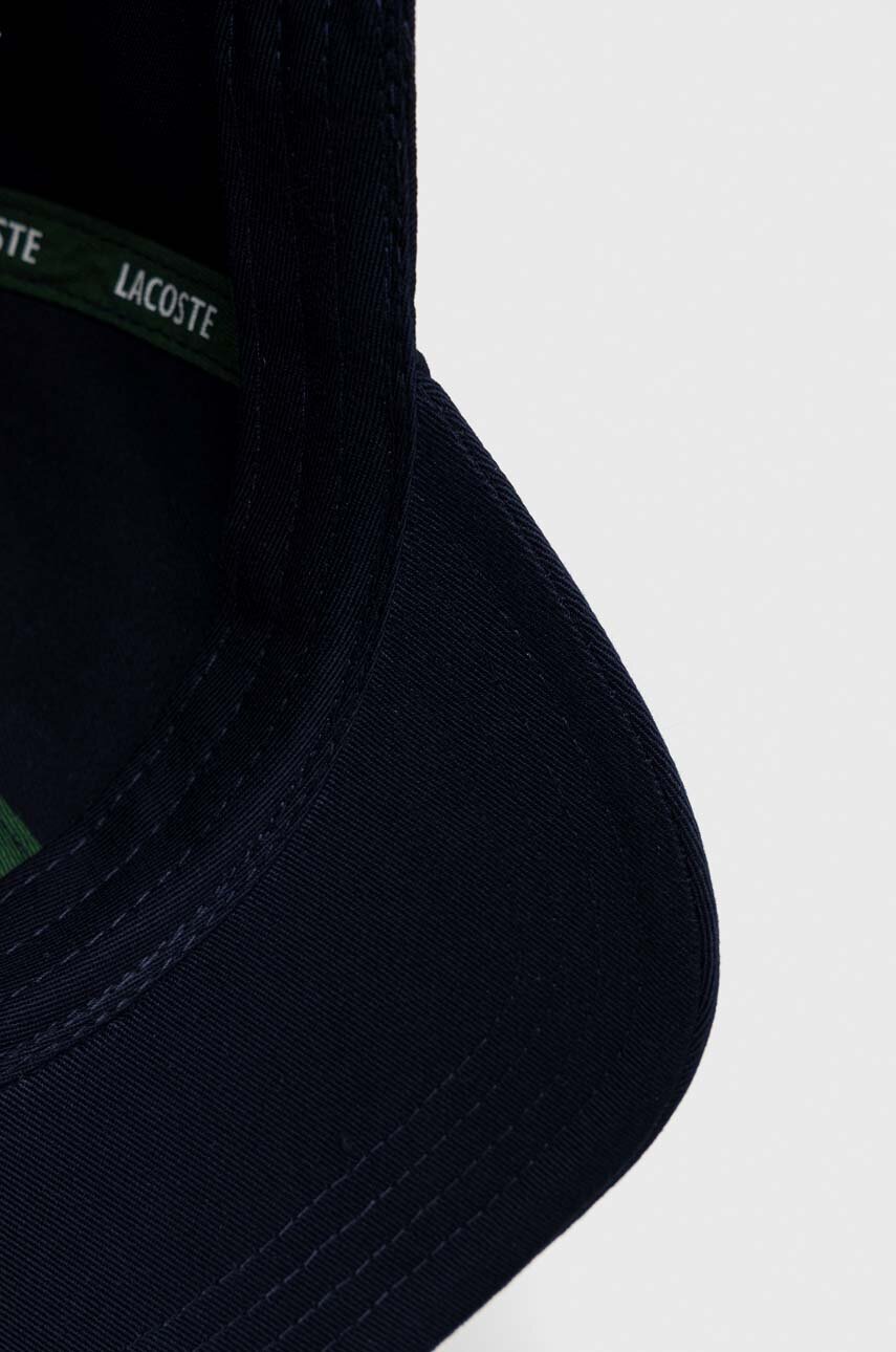 Lacoste cotton baseball cap navy blue color smooth at PRM US