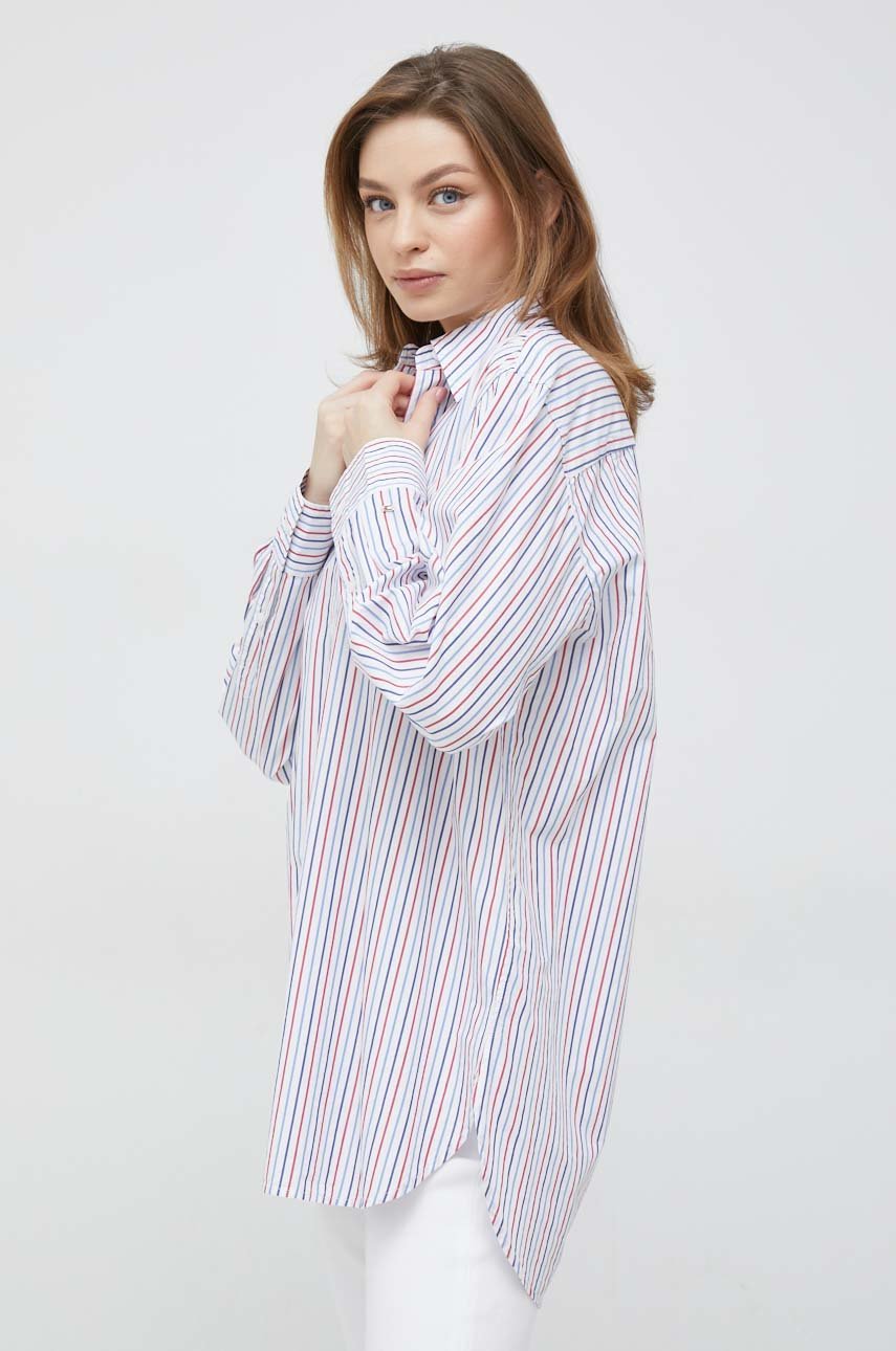 Хлопковая рубашка Tommy Hilfiger женская цвет белый relaxed ...