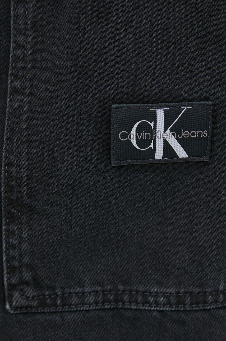 Calvin Klein Jeans koszula jeansowa męska kolor czarny relaxed z ...