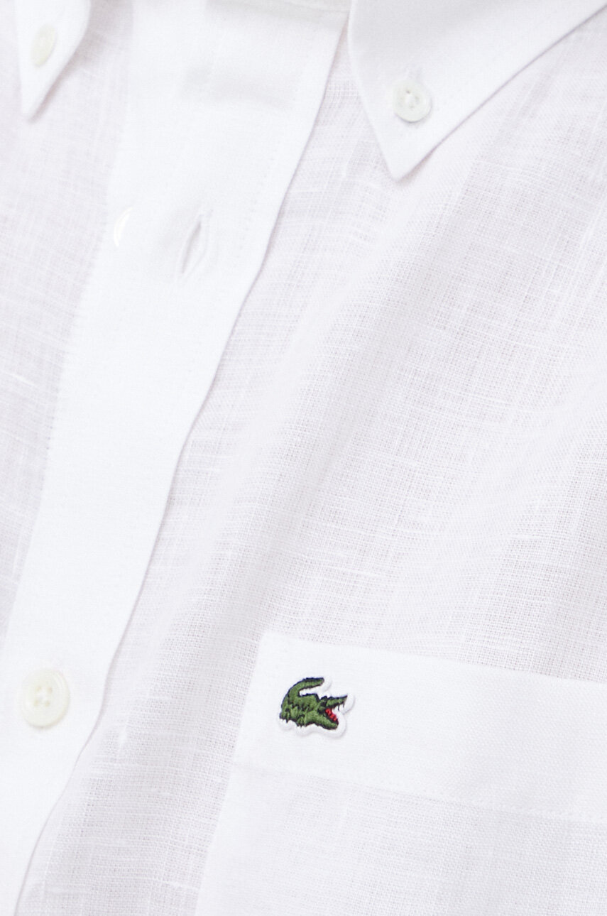 Lacoste linen shirt white color at PRM US
