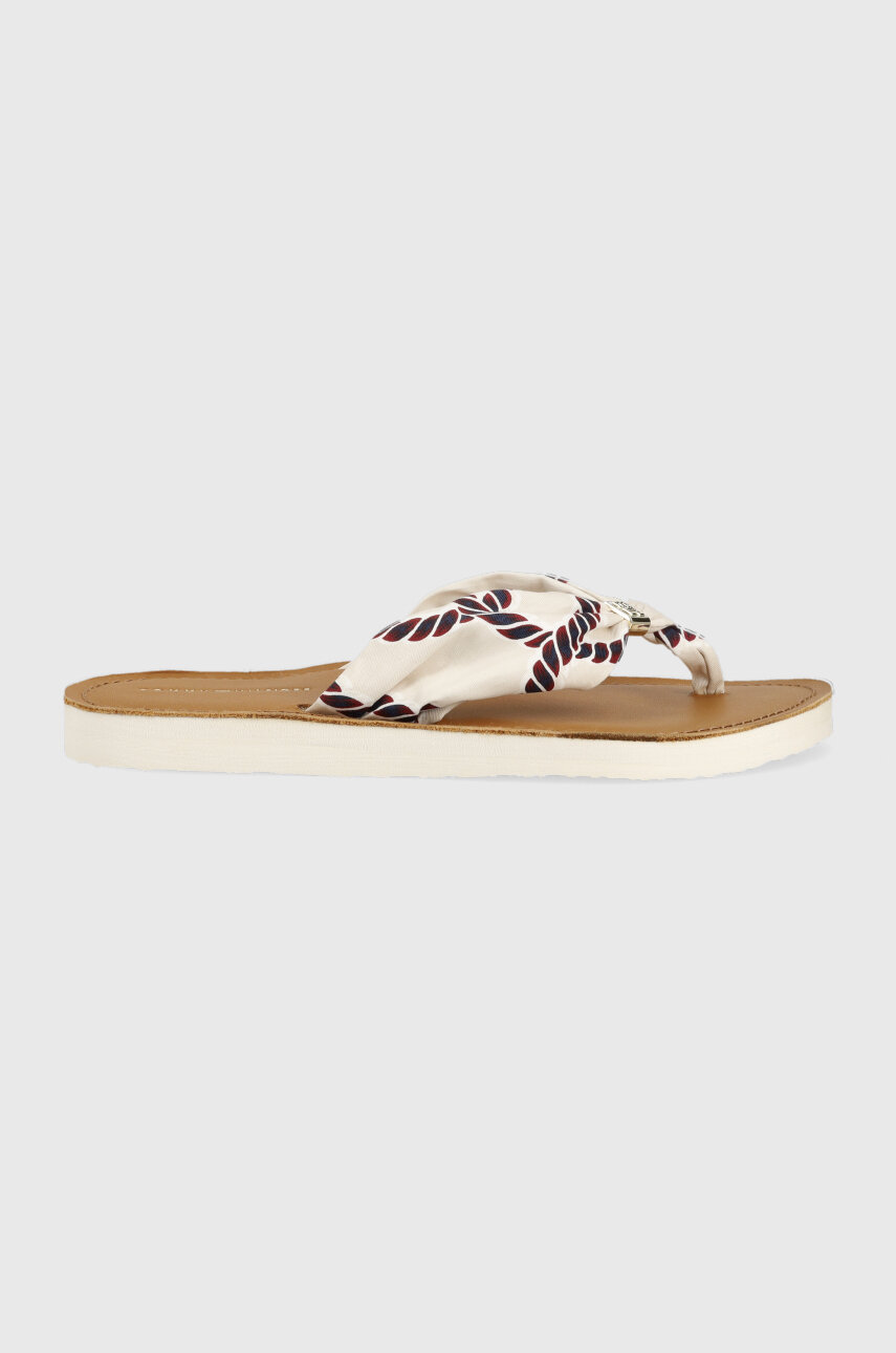 Tommy Hilfiger flip-flop TH ELEVATED BEACH SANDAL PRINT fehér, női ...