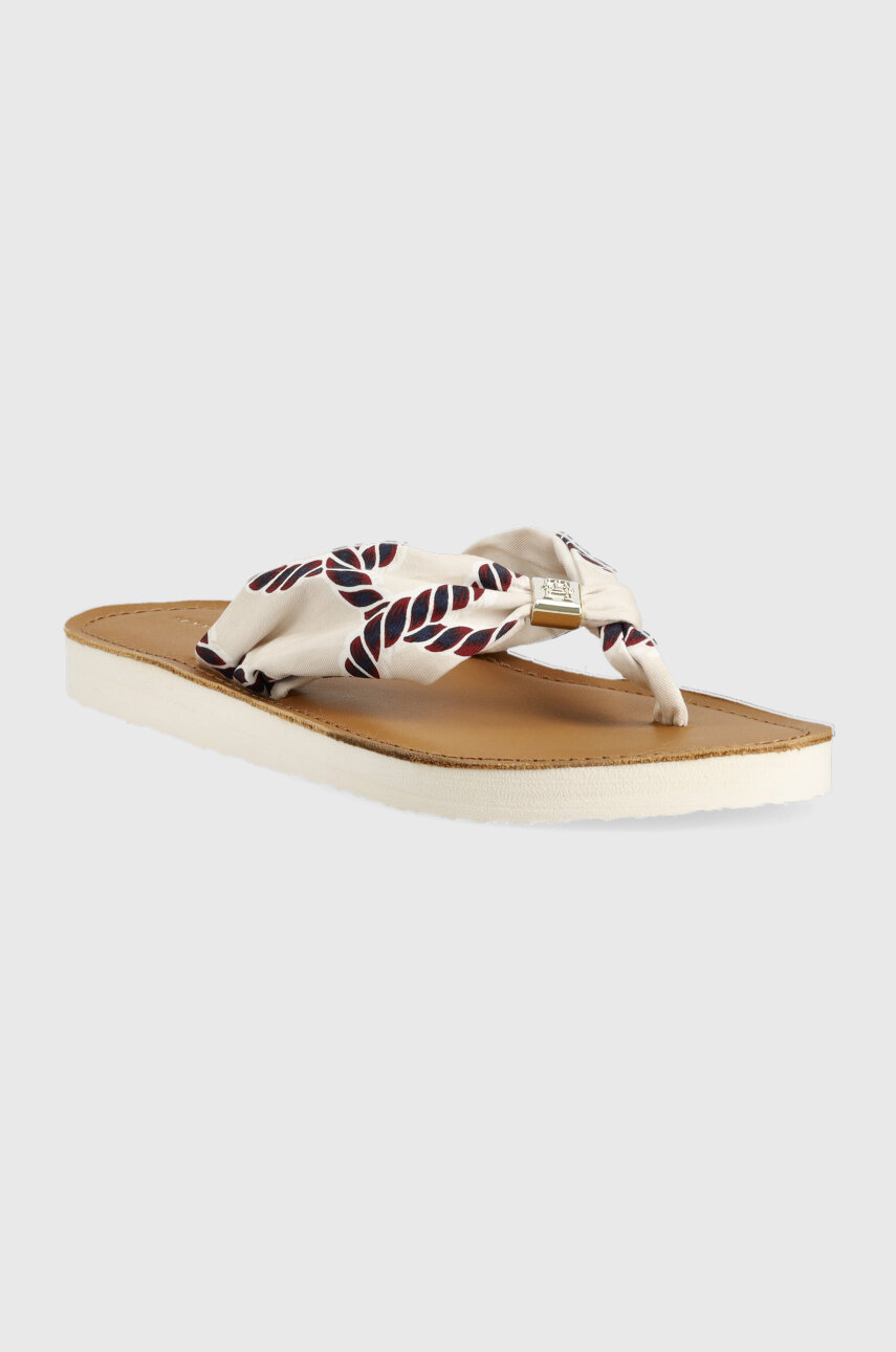 Tommy Hilfiger flip-flop TH ELEVATED BEACH SANDAL PRINT fehér, női ...